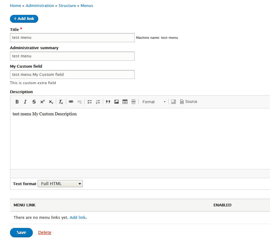 How To Add Custom Fields On Configuration Menu Entity Using The